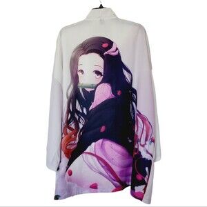 Jackets & Coats | Nwot Nezuko Chibi Demon Slayer Anime Open Front Robe ...